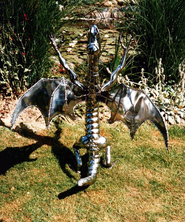 The first steel dragon. 1990 Sculpture by Henning Block | Saatchi Art