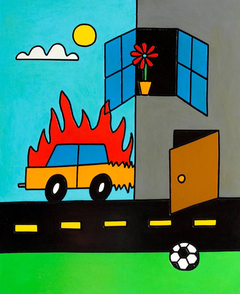 5. Riot Painting by Reimo Oun | Saatchi Art