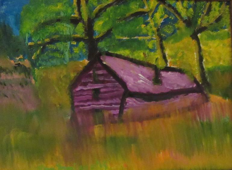 Abandoned Purple Barn Painting by Pamela Ruggiero | Saatchi Art