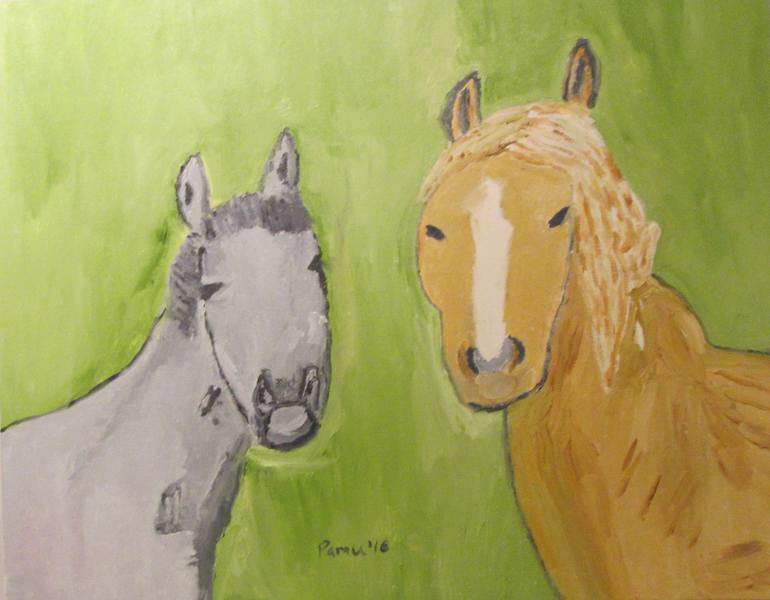 Horse and Colt Painting by Pamela Ruggiero | Saatchi Art