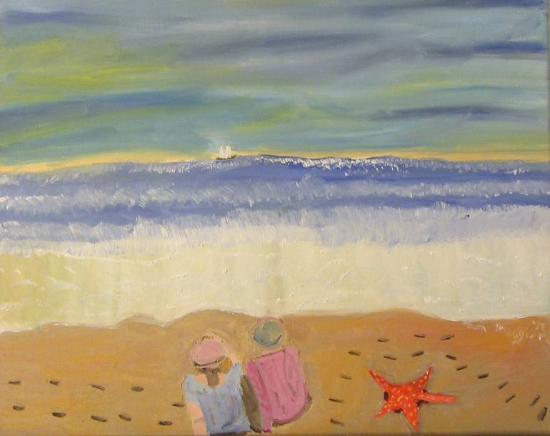Sea Gazing Painting by Pamela Ruggiero | Saatchi Art