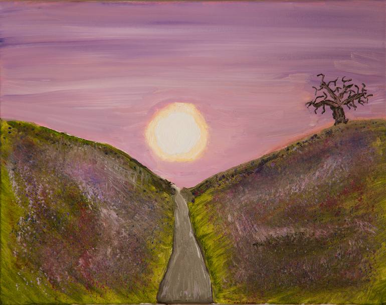 Sunset Road Painting by Pamela Ruggiero | Saatchi Art