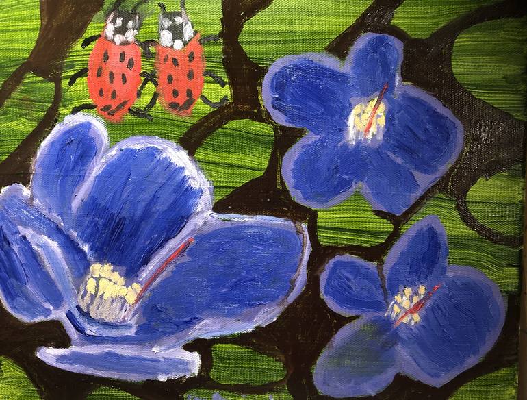 Violet Garden Dancers Painting by Pamela Ruggiero | Saatchi Art