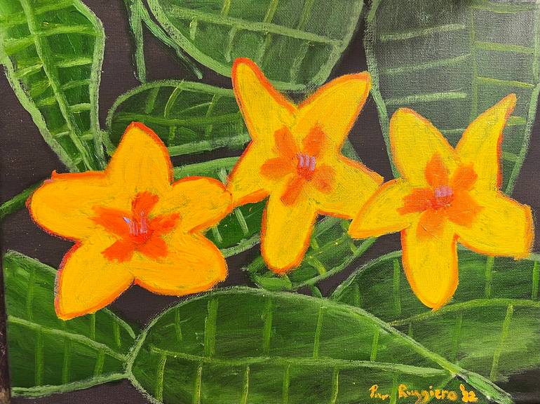 Yellow Primula Painting by Pamela Ruggiero | Saatchi Art