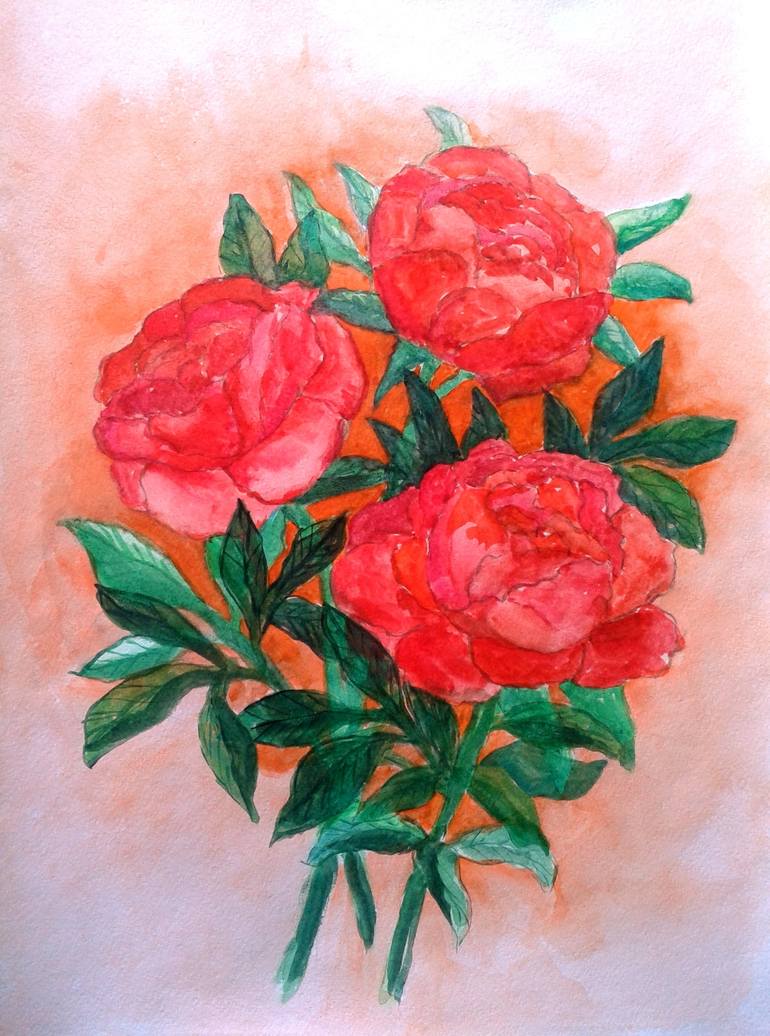 Peonies Painting by Svetlana Kistereva | Saatchi Art