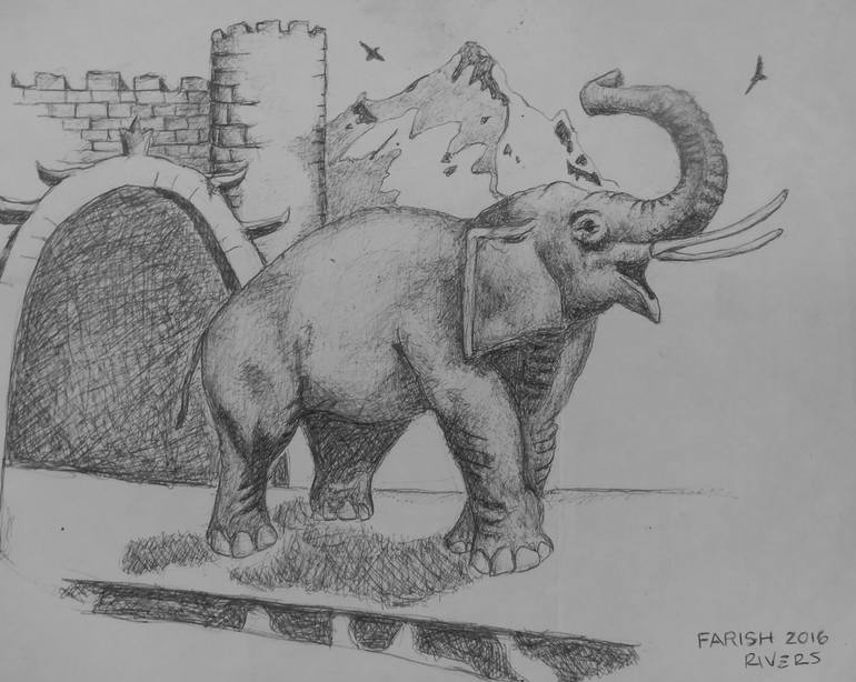 Elephant Drawing by farish rivers | Saatchi Art
