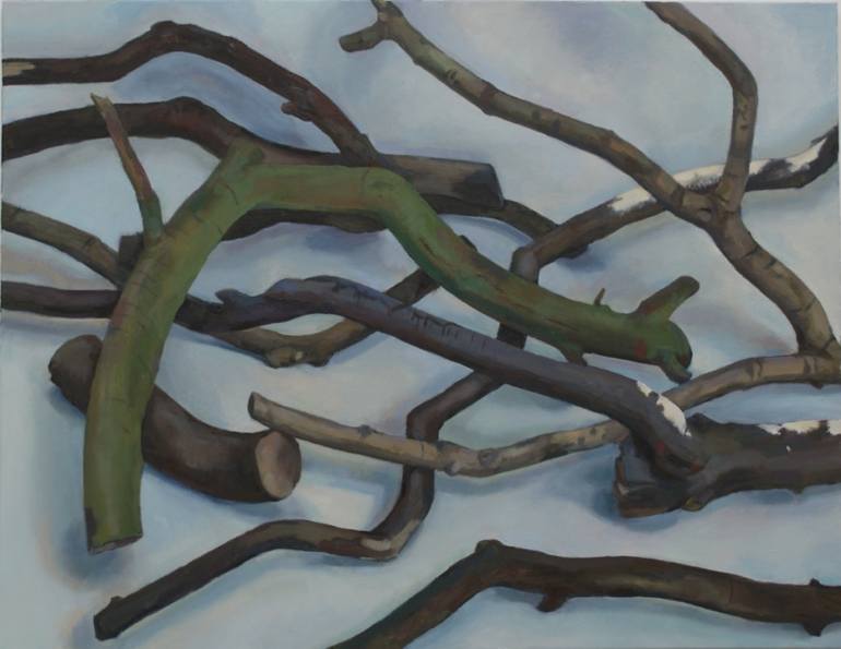 Logs Painting by Biddy Peppin | Saatchi Art