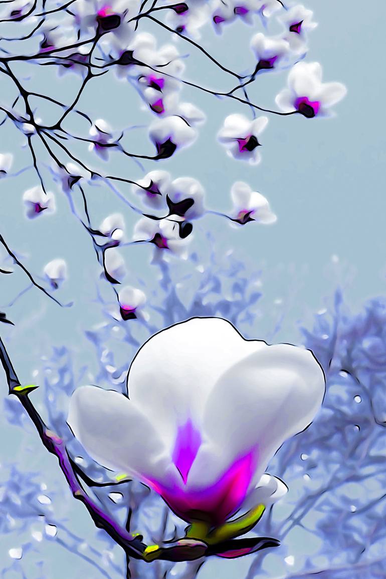 Magnolia Printmaking by Nick de Rothschild | Saatchi Art