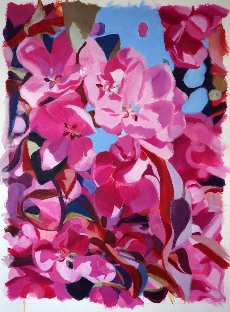 Cherry blossom 3 (framed) Painting by Amanda Bracken | Saatchi Art