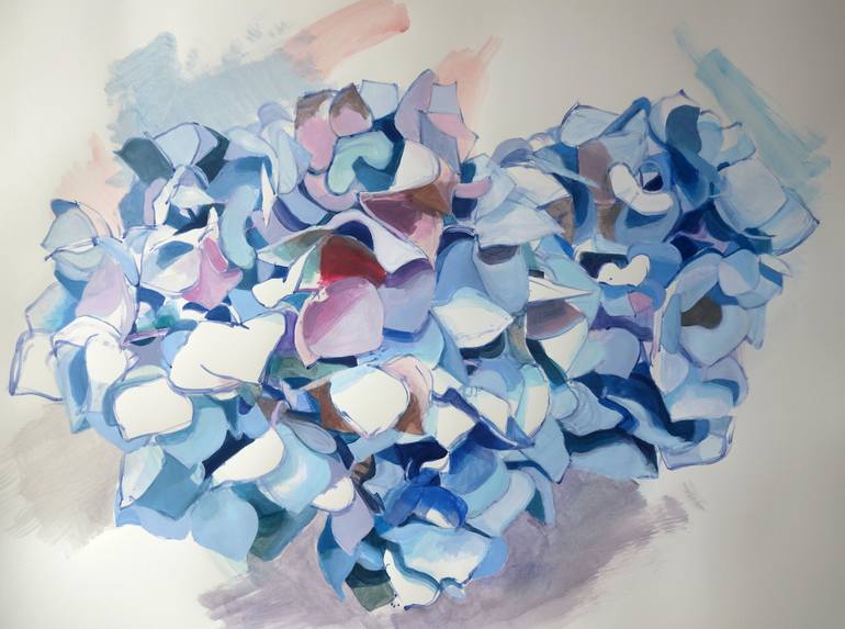 Hydrangea Bloom 2 (Framed) Painting by Amanda Bracken | Saatchi Art