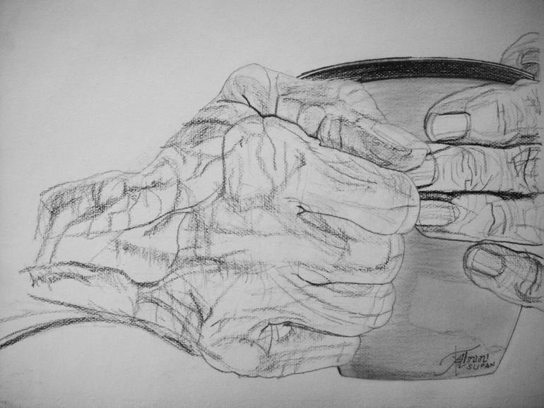 STAY HOME...STAY CALM...AND DRINK COFFEE Drawing by Ann Supan | Saatchi Art