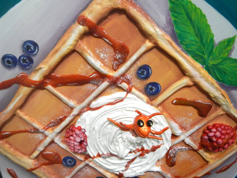 Nummy Waffle Painting by Jhoannaliza Siao | Saatchi Art