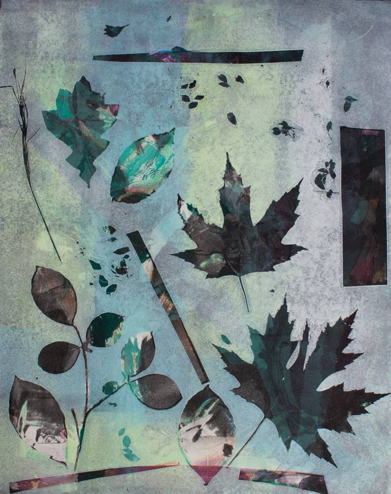 Shapes and Leaves Painting by April Jordan | Saatchi Art