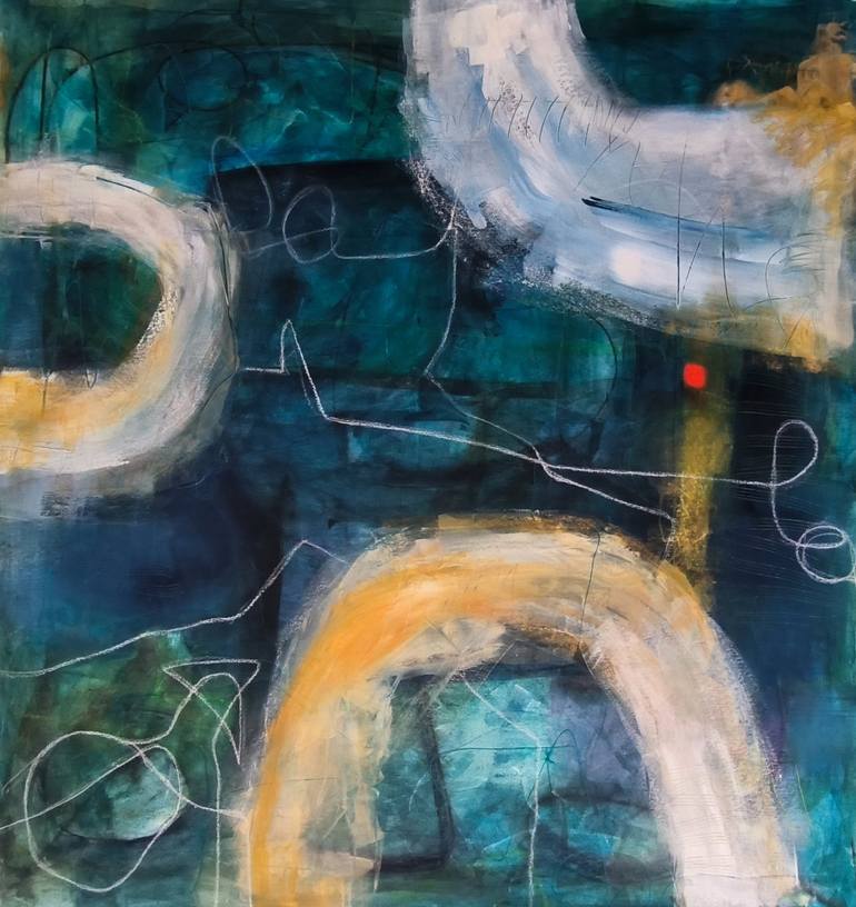 Into the blue Painting by Thia Path | Saatchi Art