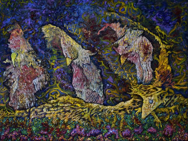 3 Little Birds Painting by Damian Bellotti | Saatchi Art