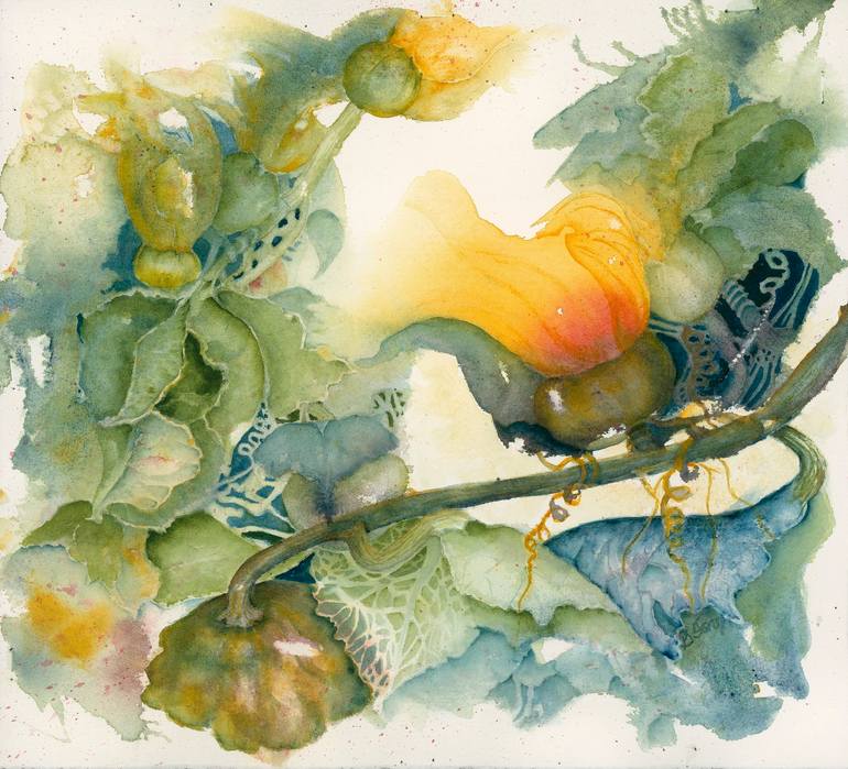 Blooming Squash Painting by Grace Fong | Saatchi Art