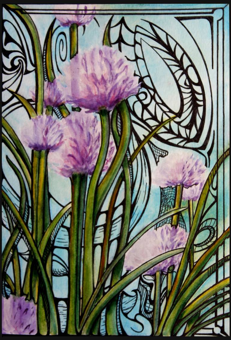 Chives Painting by Dawn Ash | Saatchi Art