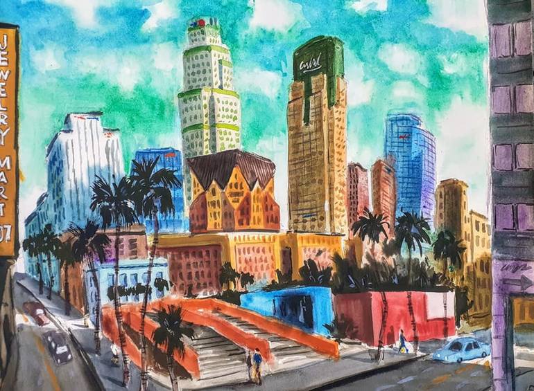 pershing square Painting by Davide Piubeni | Saatchi Art