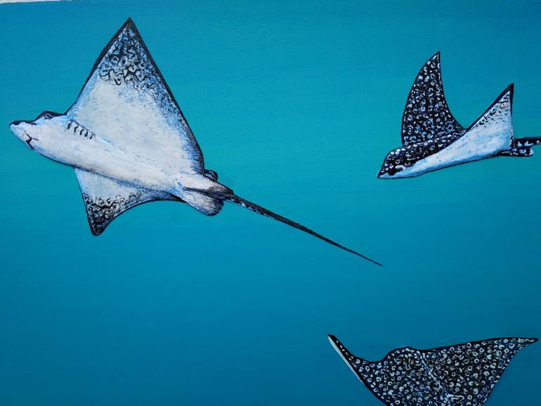 Stingrays Painting by Marcos Albuquerque | Saatchi Art