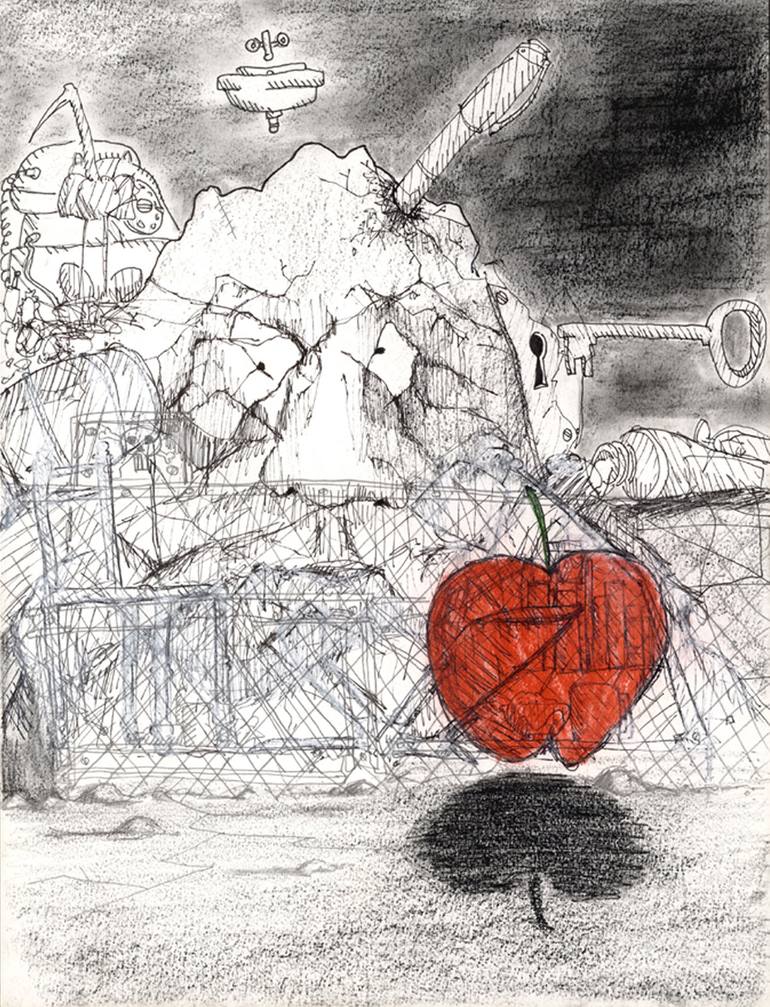 The Apple Drawing by Ozan Adam | Saatchi Art