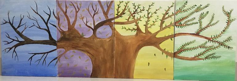 Play of seasons Painting by Aishwarya Murali | Saatchi Art