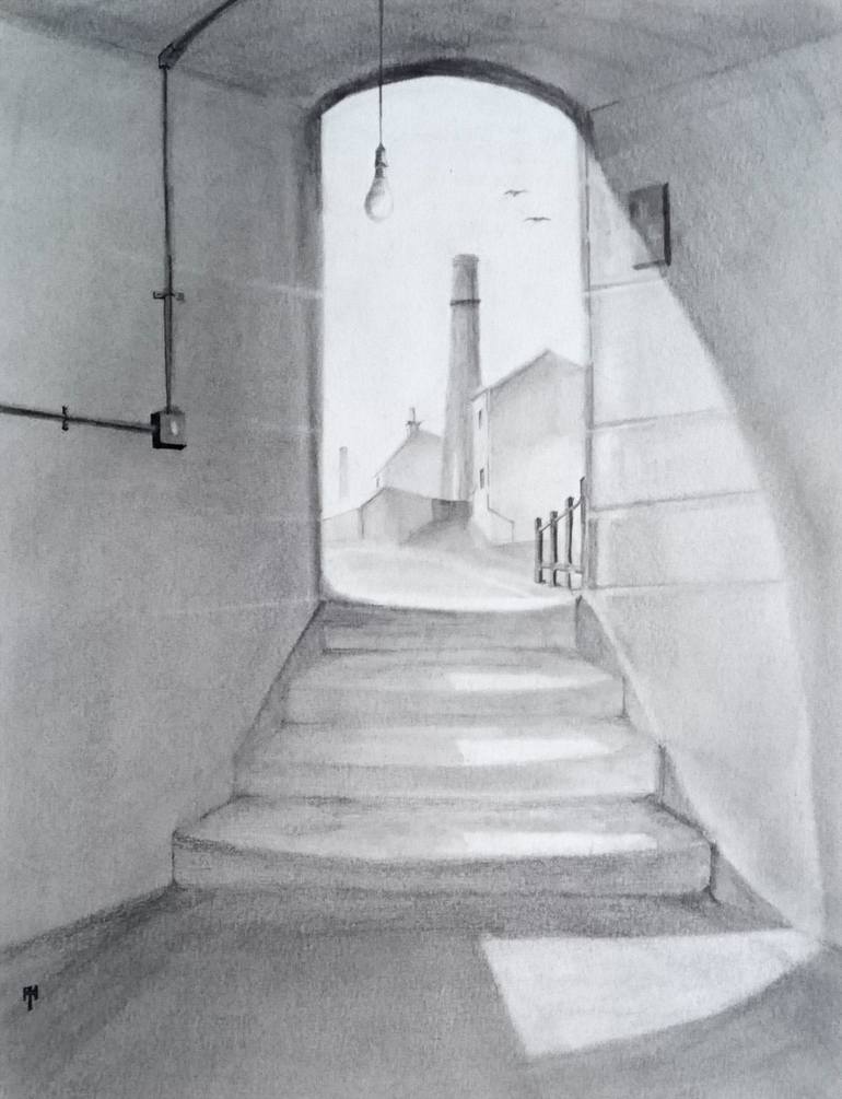 Steps Drawing by Alan Harris | Saatchi Art