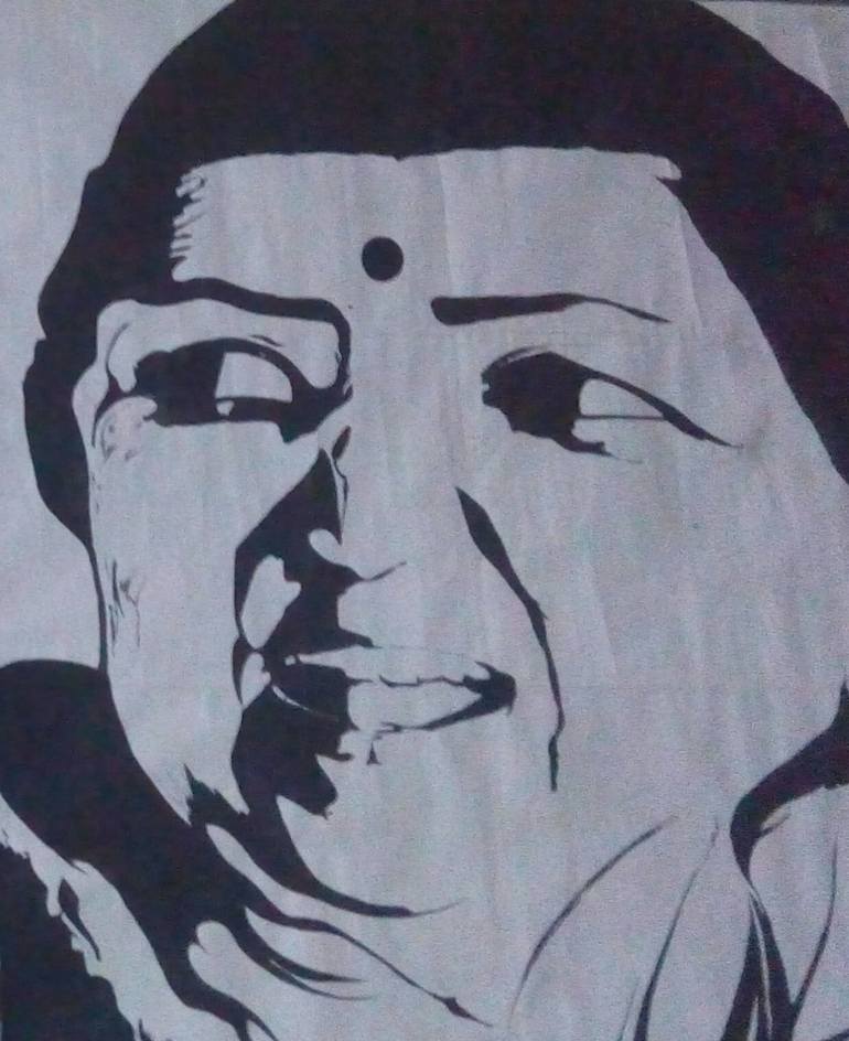 Lata Mangeshkar Drawing by Akash Ranjan | Saatchi Art