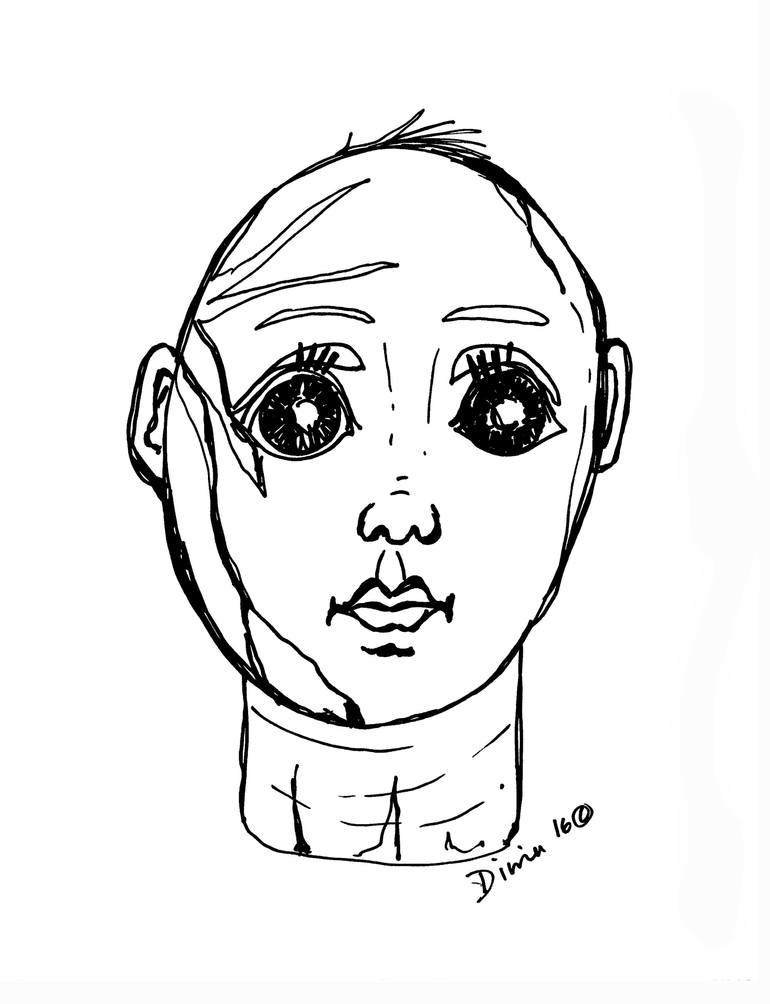 Creepy Doll Face Drawings