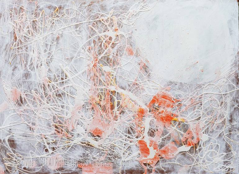 Deep Depth Subliminal - Large Scale Action Painting Whites Oranges ...
