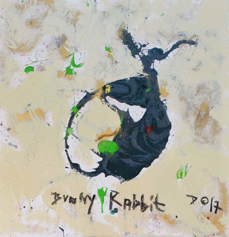 coney hare rabbit painting figurative expressinist realism story ...