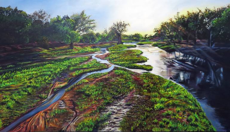 Levuvhu River Painting by Tiaan Jordaan | Saatchi Art