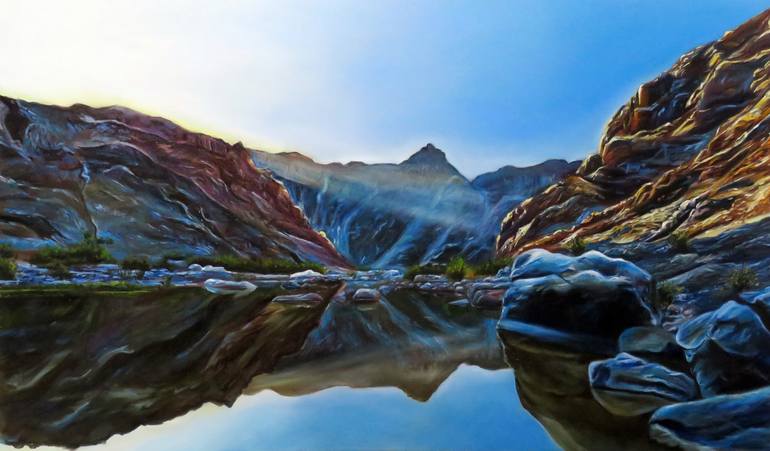 Fish River Canyon III Painting by Tiaan Jordaan | Saatchi Art