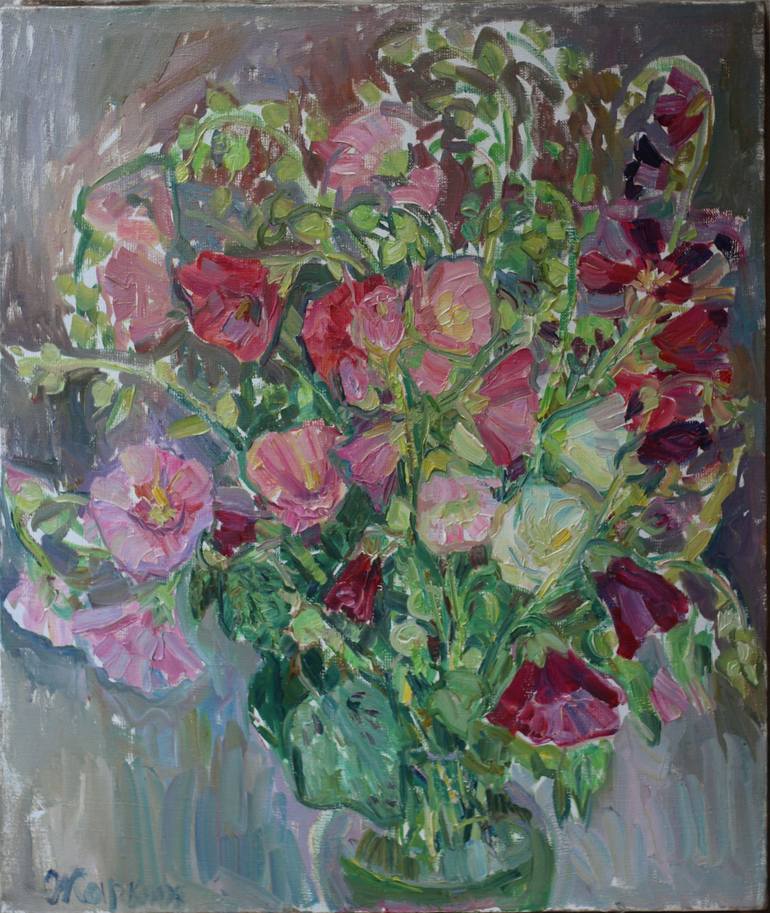 Mallow sketch Painting by Natalia Kipriyanova-Zharkikh | Saatchi Art