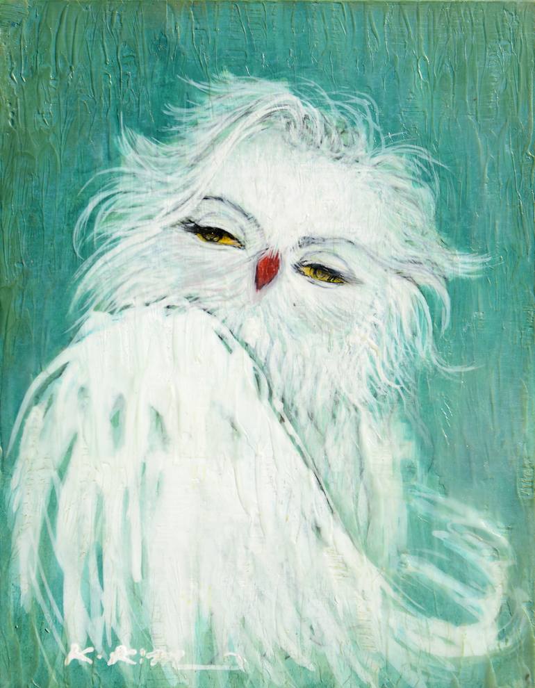 Marilyn Monroe Owl [KIm, Hae-Kyoung] Painting by Gallery Hexagon | Saatchi Art