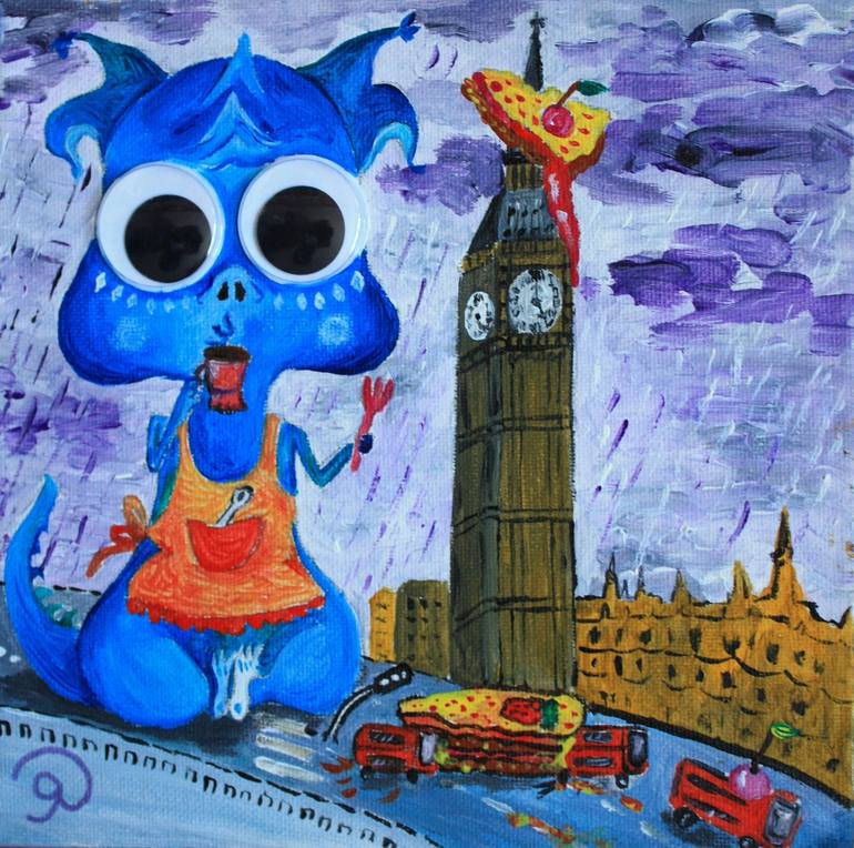 London Monsters Painting by Olha Pankiv | Saatchi Art