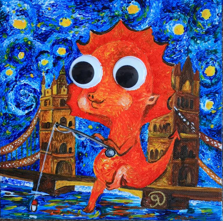 London Monsters Painting by Olha Pankiv | Saatchi Art