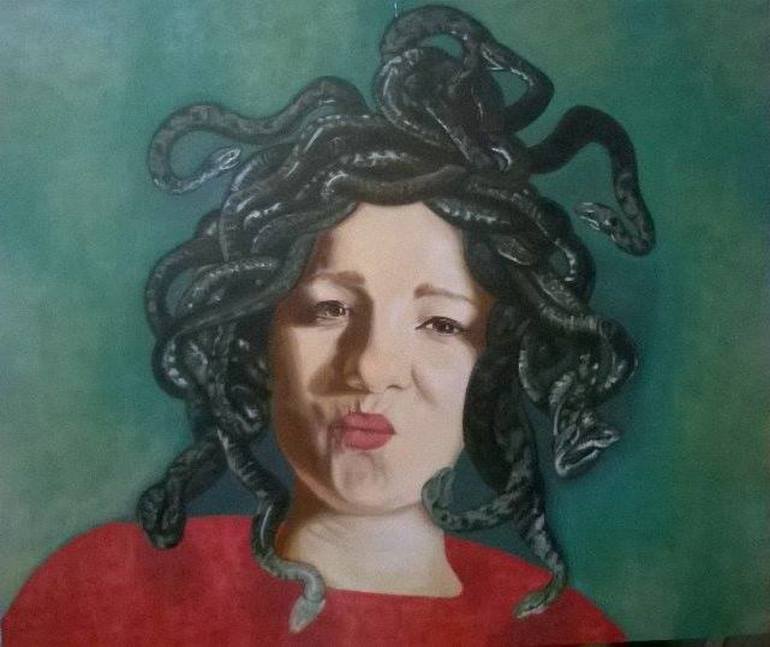 MEDUSA CONTEPORARI (CARAVAGGIO) Painting by Andreea Tanasa | Saatchi Art