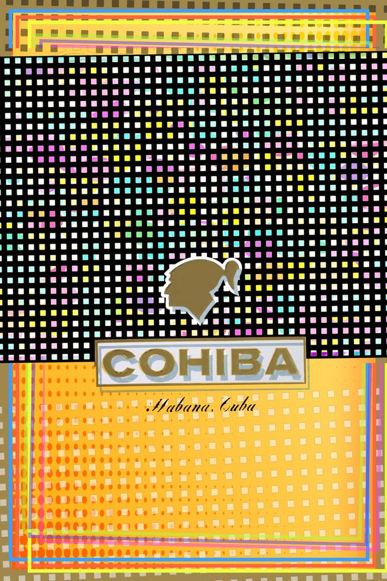 Cohiba Cuban Cigar Logo Painting Pop 4 - Limited Edition of 1 Digital ...