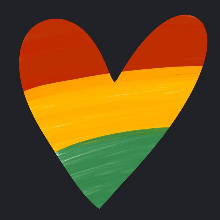 Black History Black Lives African Colors Heart - Limited Edition of 1 ...