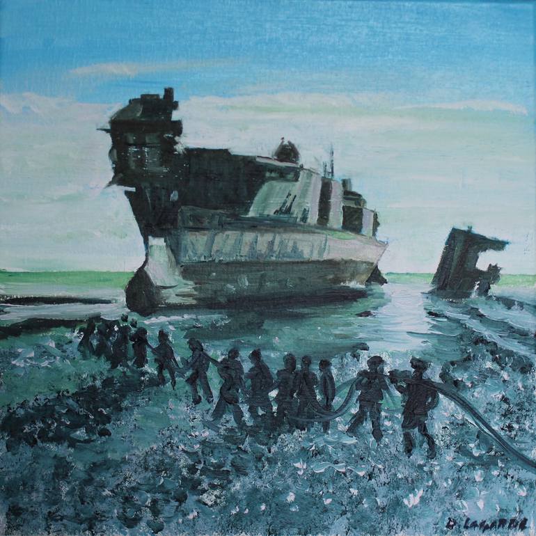 A ship dying Painting by Denis Lagarde | Saatchi Art
