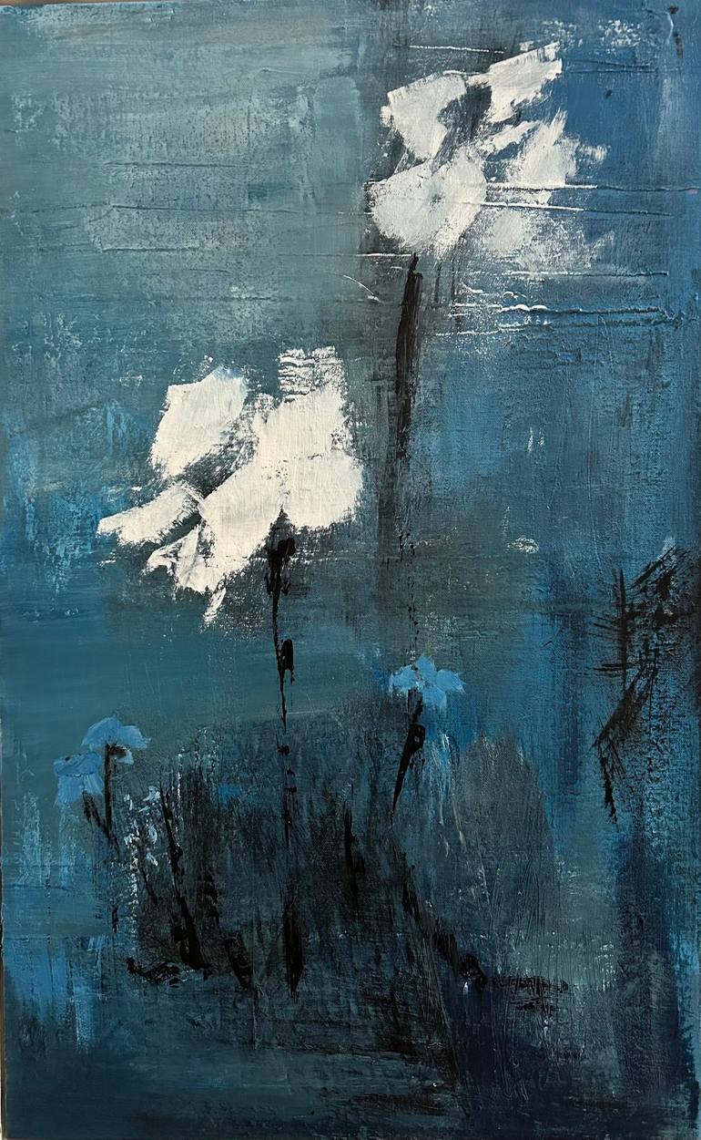 Moon Flowers Painting by Helen Dunning | Saatchi Art