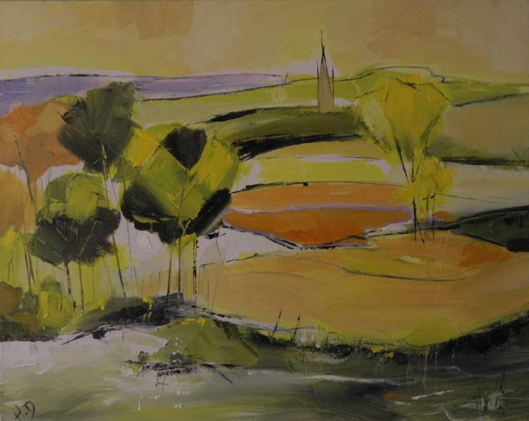 First Snow on the Wolds Painting by Helen Dunning | Saatchi Art