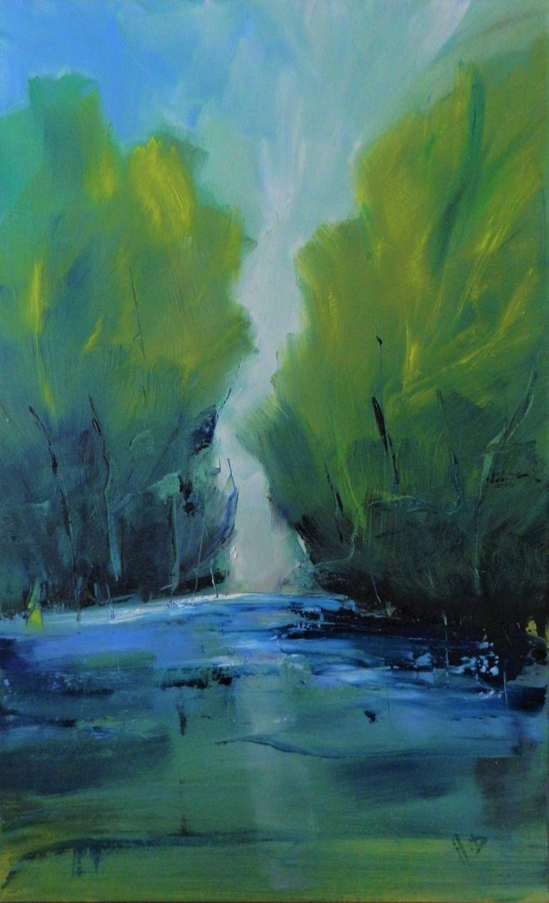River walk Painting by Helen Dunning | Saatchi Art