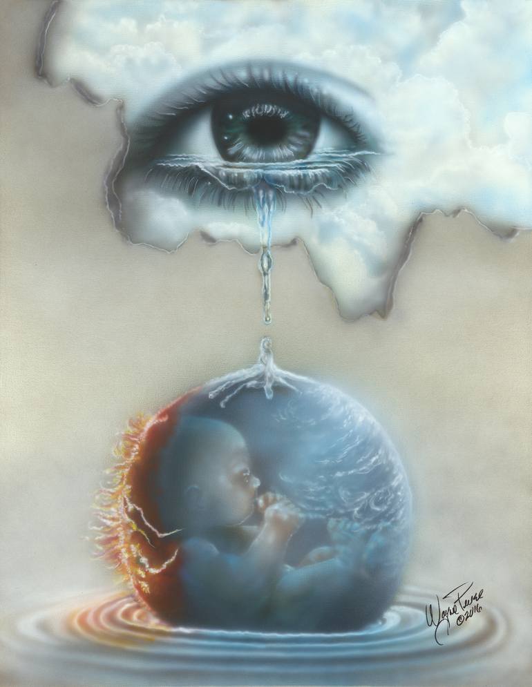 And God Weeps Painting by Wayne Pruse | Saatchi Art