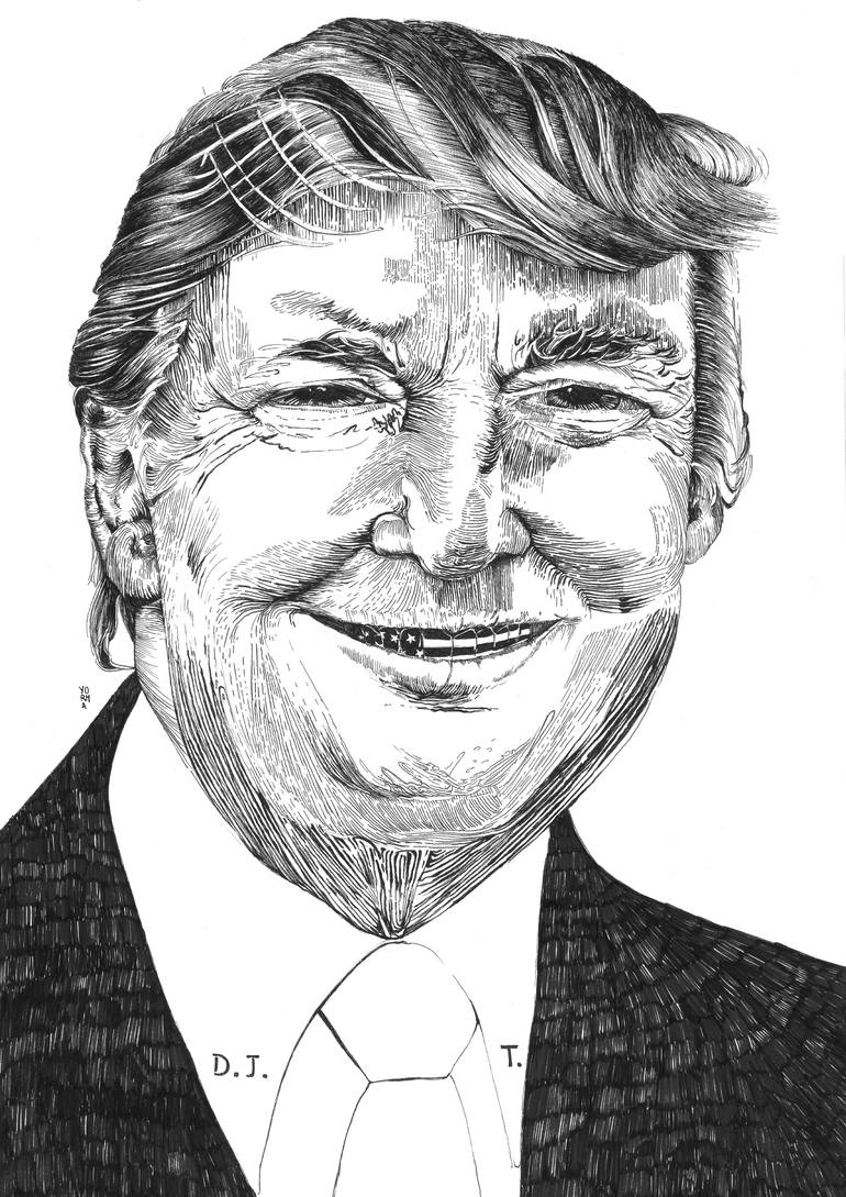 Portrait of Donald Trump Drawing by jorma bonandrini | Saatchi Art