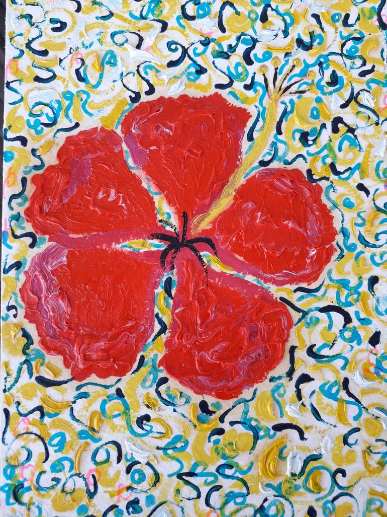 Bunga Raya Painting by Anara Amirova | Saatchi Art