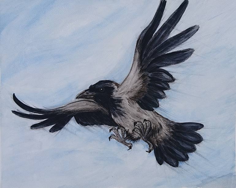 Old raven Painting by Svetlana Vorobyeva | Saatchi Art