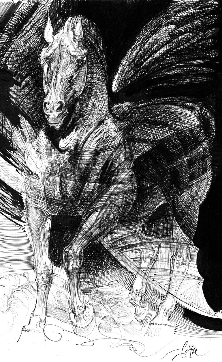 Pegasus I Drawing by Boyan Yanev | Saatchi Art
