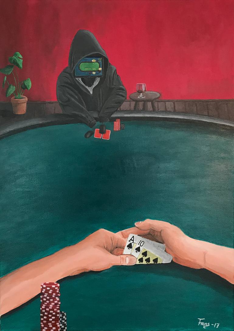 The poker hand Painting by Frans Heikkinen | Saatchi Art