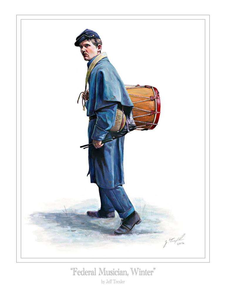 Federal Musician, Winter Painting by Jeff Trexler | Saatchi Art